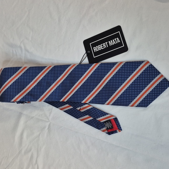 ROBERT MATA | Accessories | Robert Mata Narrow Striped Neck Tie Blue ...